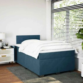 Box spring postel s matrací modrá 120 x 200 cm samet 3288586