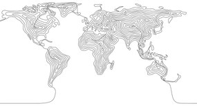 Fototapeta - Mapa linie (245x170 cm)