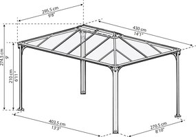 Palram - Canopia Martinique 4300 - zahradní hliníkový altán