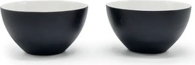 Porcelánová čajová souprava Kuro pro 2, 400 ml – japonský kjúsu s bočním úchopem