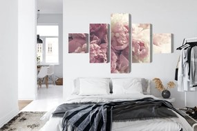 Vícedílný obraz Pivoňky V Odstínech Růžové Nedostatek Nedostatek Plátno Canvas 250x150