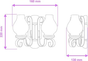 Brilagi - Nástěnné svítidlo RUSTIC 2xE14/40W/230V buk/ořech