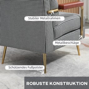 Křeslo HOMCOM s hřejivým vzhledem látky, čalouněné křeslo s područky, akcentové křeslo, jídelní křeslo s ocelovými nohami, odpočinkové křeslo do ložn…