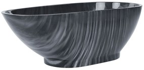 Vana volně stojící s mramorovým efektem 170 x 80 cm černá RIOJA Beliani