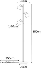 Chytrá stojací lampa zlatá s růžovým sklem 3-světla vč. 3 Wifi P45 - Vidro