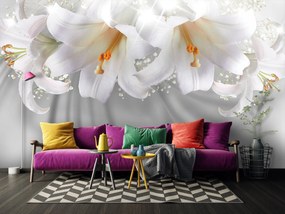Malvis ® Tapeta 3D bílé lilie Vel. (šířka x výška): 504 x 310 cm