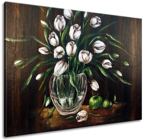 Gario Ručně malovaný obraz Malované tulipány Rozměry: 120 x 80 cm