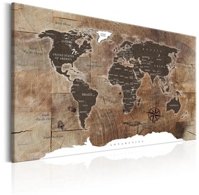 Nástěnka s mapou světa Bimago Wooden Mosaic, 120 x 80 cm