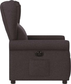 Elektrické polohovací křeslo tmavě hnědé textil 3303359