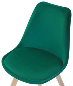 Sada 2 jídelní židlí DAKOTA II sametová zelená Beliani