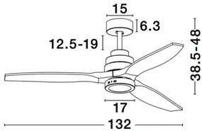 Stropní ventilátor Nature 132 bílé s dálkovým ovládáním