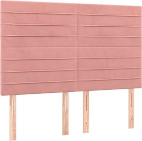 Box spring postel s matrací růžová 140x190 cm samet 3137904