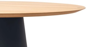 Dubový odkládací stolek Marco Barotti 45 cm s koženou podnoží