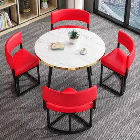 LuxuryForm DESIGN Jídelní set MONTE 4+1 - červený / černý