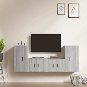 vidaXL 4dílný set TV skříněk kompozitní dřevo [3188551] Barva: šedá sonoma