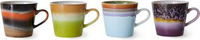 Set 4ks retro hrnek na Cappuccino 70s Solid - Ø 9,5*12*8,5 / 300 ml