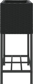 Zahradní truhlíky s policí 2 ks černé 70 x 28 x 70 cm 3210510