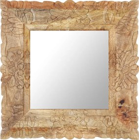 vidaXL Zrcadlo 50 x 50 cm masivní mangovníkové dřevo [321632] Barva: Hnědá