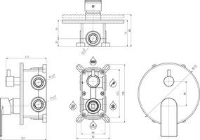 Slezák - RAV Vanová/sprchová baterie 3-cestná s podomítkovým tělesem a s boxem VLTAVA - , Chrom