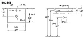 Villeroy & Boch 4A335501 - Závěsné umyvadlo COLLARO 55x44 cm keramika/bílá