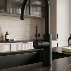Rea Rivo, vysoká kuchyňská baterie h-365, černá matná, REA-B9341