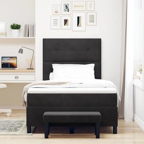 Postel s boxspringem s čelo Černá 190 x 120 cm samet 3344500