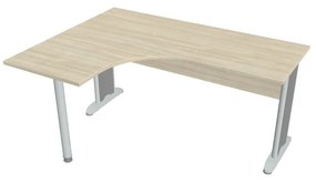 Stůl ergo oblouk pravý 160×120/60 cm - Hobis Cross CE 60 P Dekor stolové desky: akát, Dekor lamino podnože: akát, Barva nohou: Stříbrná
