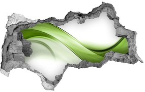 Wallmuralia Samolepící díra na stěnu Zelená vlna 95x73 cm