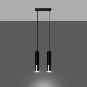 Sollux Lighting Závěsné svítidlo LOOPEZ 2 černé/chromové