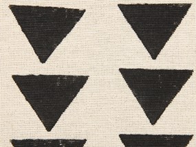 Sada 2 bavlněných polštářů trojúhelníkový vzor 45 x 45 cm béžové/černé CERCIS Beliani