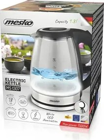 Mesko MS 1307 černá / Rychlovarná skleněná konvice / 1500W / 1.8 L