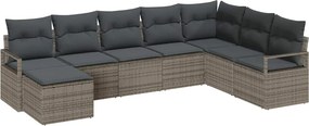 Set pohovek 8 ks Šedá polyratan 3355168