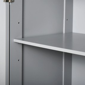 kleankin Úložný kabinet, Koupelnový kabinet, Skříň se 2 dveřmi a 2 zásuvkami - 60 x 30 x 75 cm - Šedá