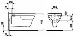 BPS-koupelny Závěsné invalidní WC Laufen PRO