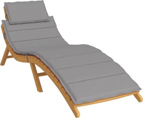 Poduška na lehátko šedá 186x58x4 cm oxfordská látka 314159