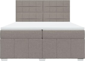 Box spring postel s matrací taupe 200x200 cm textil 3291779