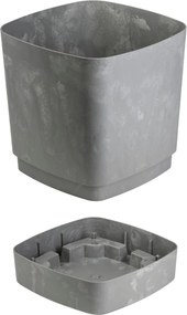 Plastový květináč s podmiskou Cubi 16x16 cm - výběr z 6 provedení