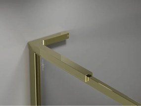 Mexen, Mexen Kioto-F L sprchová stěna s rámem 70 x 202 cm, průhledná 8 mm, zlatá - 800-070-174-50-00
