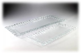 BDK-GLASS Extra čirý skleněný servírovací tác BOND Rozměr: 45x20cm
