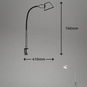Brilo - Flexibilní stolní lampa s klipem 1xE27/10W/230V stříbrná