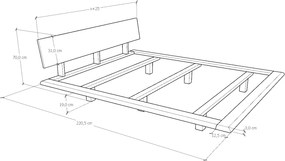 Postel Site z masivního dřeva Dub 120x200