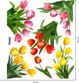 PIPPER. Samolepka na zeď "Tulipány"