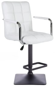 LuxuryForm Barová židle VERONA na černé podstavě - bílá