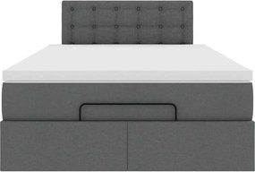 Osmanský postel s matrací tmavě šedá 120x190 cm textil 3311609