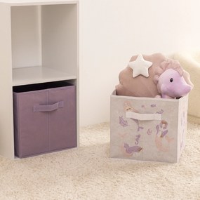 Atmosphera for Kids Úložné boxy na hračky mořská panna fialové 2 ks 29x29x29 cm