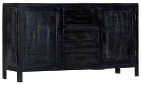 Příborník černý 147 x 40 x 80 cm masivní mangovníkové dřevo - Default Title