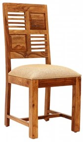 Indický nábytek - Židle Tara s polstrovaným sedákem z indického masivu palisandr Natural