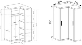 Casarredo Rohová skříň DALLAS D-21 barva dub sonoma