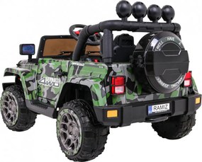 Ramiz Dětské terénní auto Full Time 4WD maskáčové na dálkové ovládání + pohon 4x4 + LED audio + úložný prostor