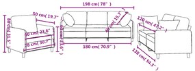 3dílná sedací souprava s polštáři světle šedá textil - Default Title